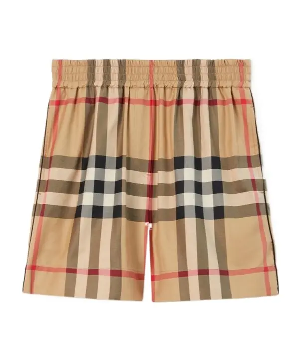 Burberry Checked Elasticated Waistband Shorts - Archive Beige