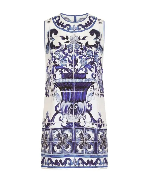 Dolce & Gabbana Majolica-printed Charmeuse Top - No