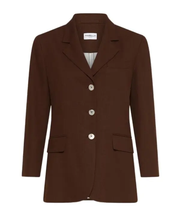 Marella Single-breasted Linen-blend Blazer