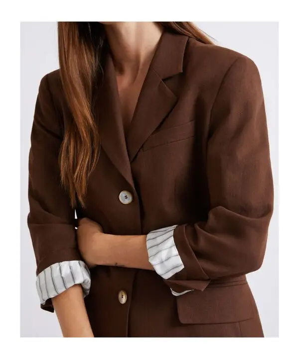 Marella Single-breasted Linen-blend Blazer