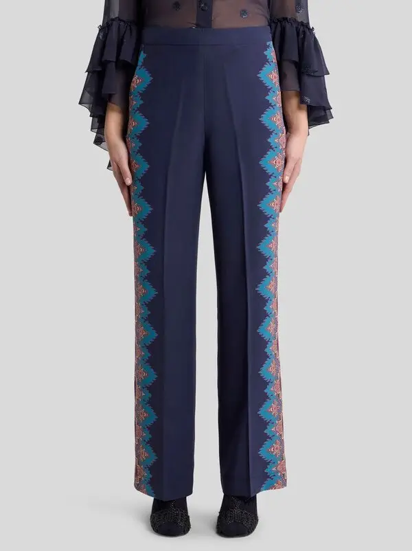 Etro Trousers With Placed Print