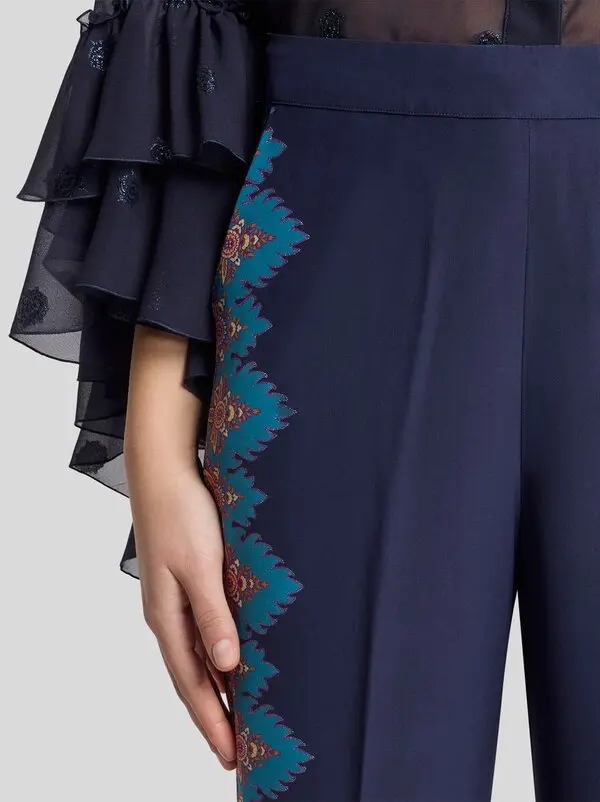 Etro Trousers With Placed Print