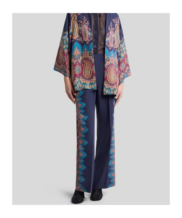 Etro Trousers With Placed Print