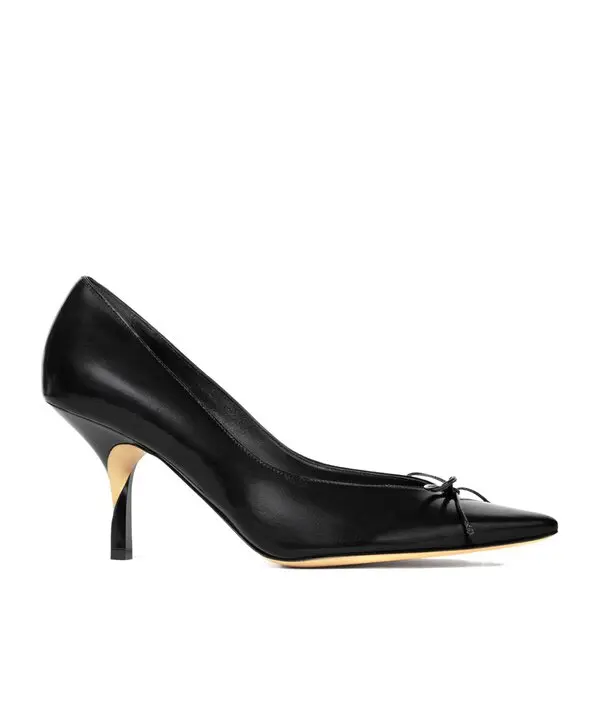 Jacquemus 80mm Bow-detail Pointed-toe Heeled Pumps - Black