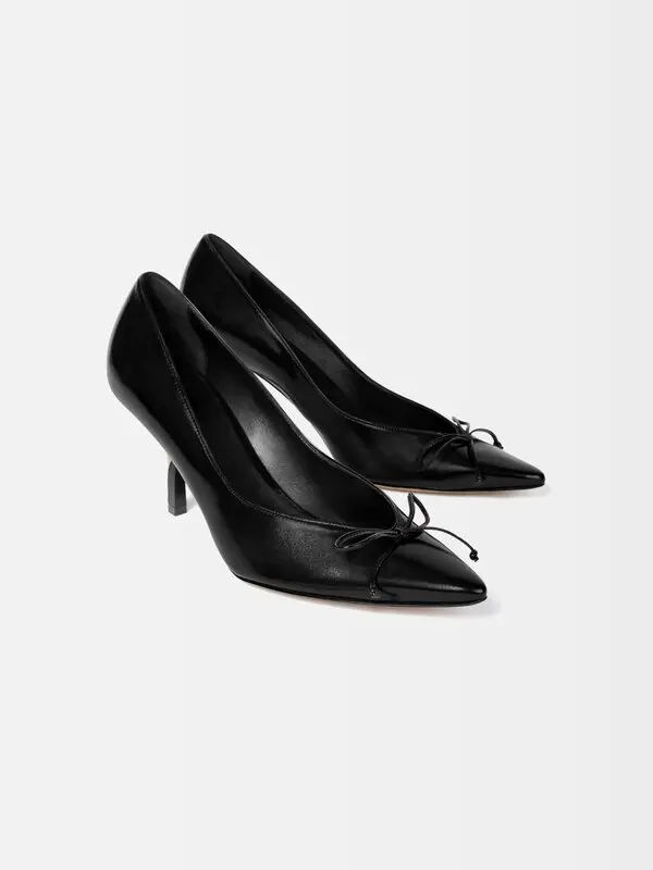 Jacquemus 80mm Bow-detail Pointed-toe Heeled Pumps - Black