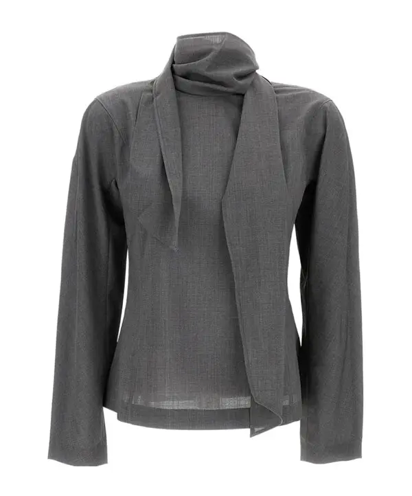Jacquemus The Chale Long Sleeved Blouse - Grey