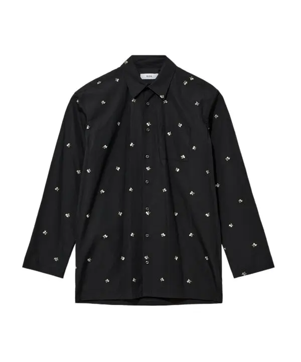 RIER Embroidered Shirt - Black