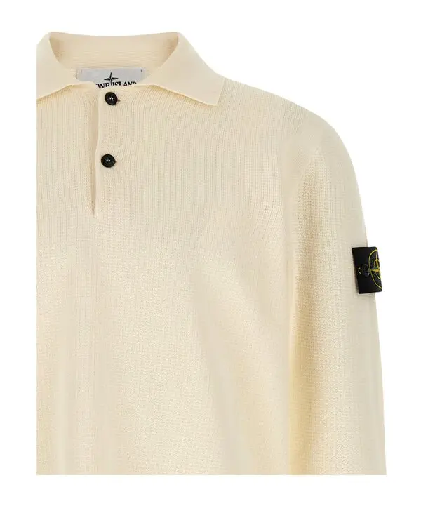 Stone Island Long-sleeve Knit Polo Shirt