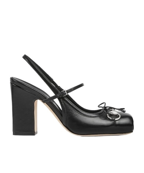 Gucci Horsebit Slingback Pumps With Bow Detail