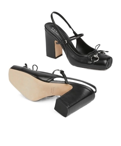 Gucci Horsebit Slingback Pumps With Bow Detail