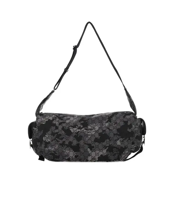 Gucci Gg Monogram Crossbody Bag - Gray/black