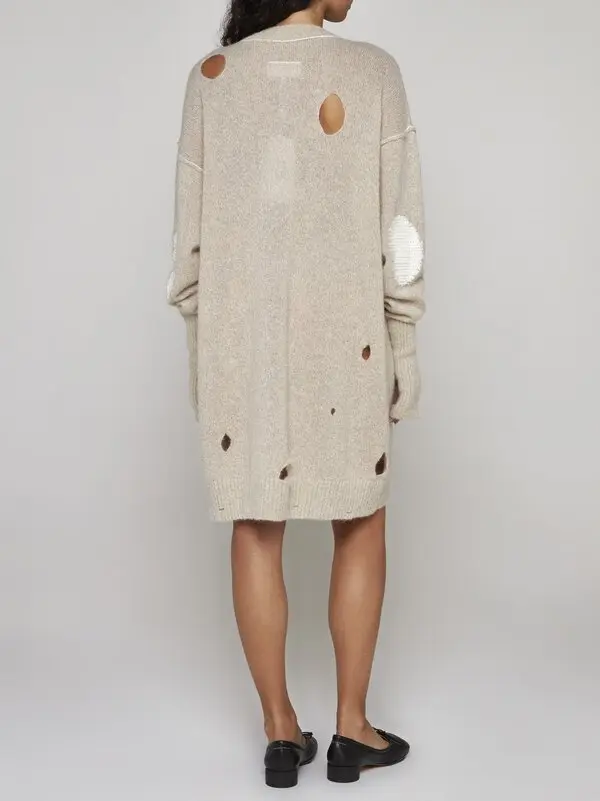 MAISON MARGIELA Distressed V-neck Sweater Dress