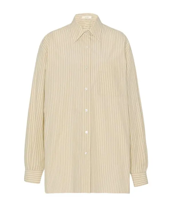 THE ROW Striped Long Sleeve Shirt - Nude