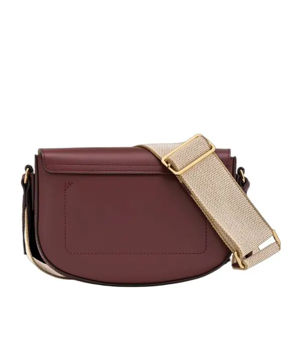 Longchamp Pure S Smooth Leather Crossbody Bag - Red
