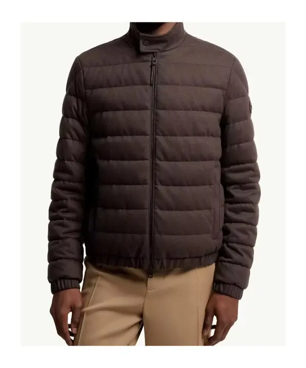 Moncler Luray Cashmere Blend Short Down Jacket - Brown
