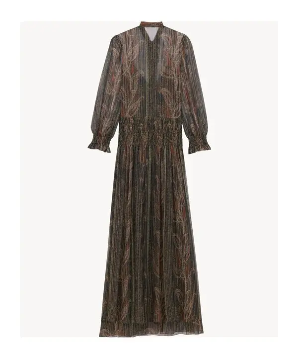 Saint Laurent Long-sleeved Dress With Bow Tie - Multi-color