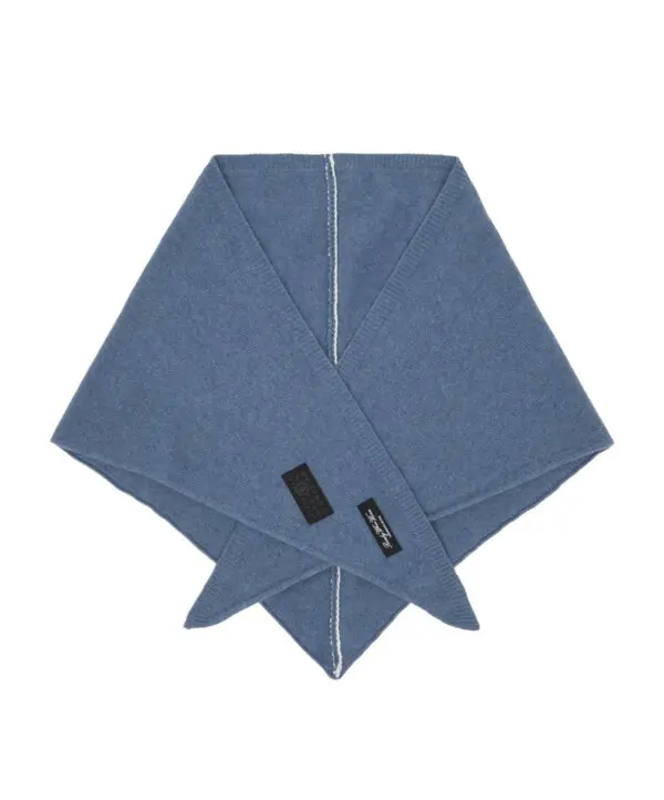 MAISON MARGIELA Wool Blend Triangle Scarf - Gray-blue