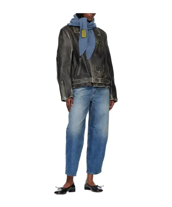 MAISON MARGIELA Wool Blend Triangle Scarf - Gray-blue