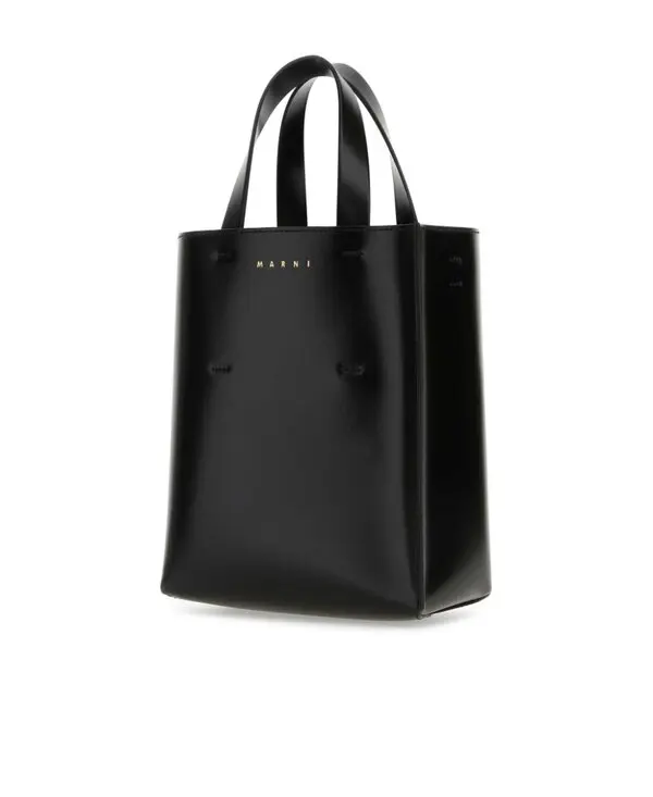 Marni Logo Printed Tote Bag - Black