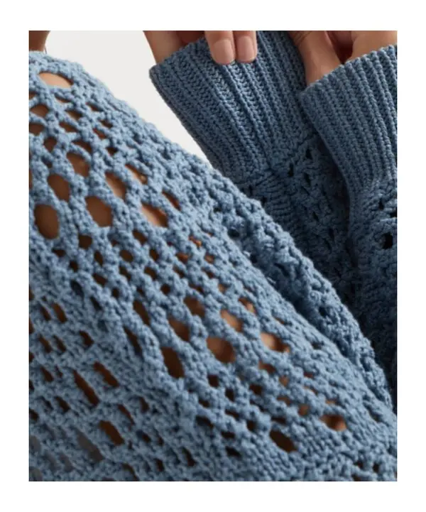Brunello Cucinelli V-neck Mesh Knit Jumper