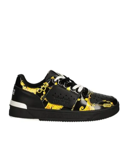Versace Floral Printed Lace-up Sneakers - Black