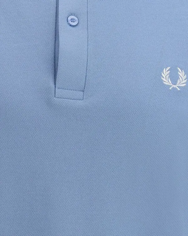 Comme Des Garçons X Fred Perry Text-printed Polo Shirt - Blue