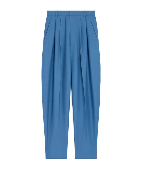 Celine Montauk Trousers In Mohair Wool - Azure