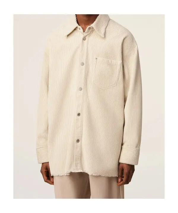 AMI Paris Corduroy Velvet Overshirt - Ivory