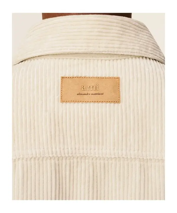 AMI Paris Corduroy Velvet Overshirt - Ivory