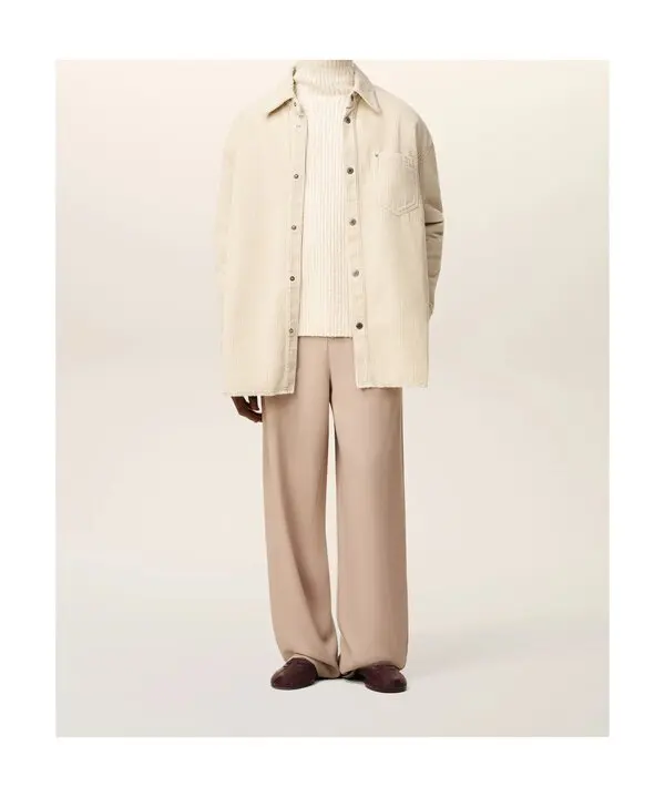 AMI Paris Corduroy Velvet Overshirt - Ivory