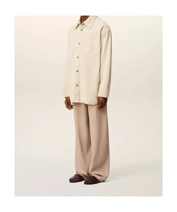 AMI Paris Corduroy Velvet Overshirt - Ivory