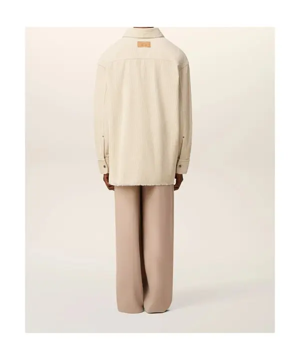 AMI Paris Corduroy Velvet Overshirt - Ivory
