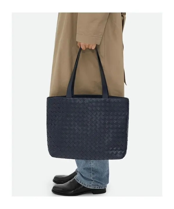 Bottega Veneta Small Intrecciato Zipped Tote - Black