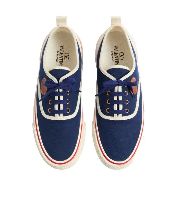 Valentino Garavani Vlogo Signature Lace-up Sneakers - Blue/white