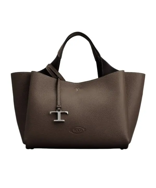 TOD'S Logo Embossed Tote Bag - Brown