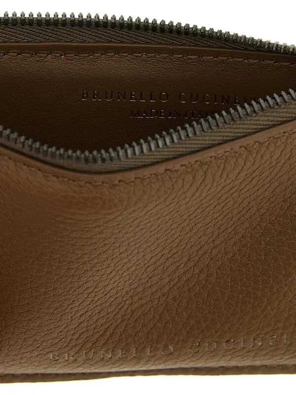Brunello Cucinelli Monile Detailed Zip-up Card Holder - Green