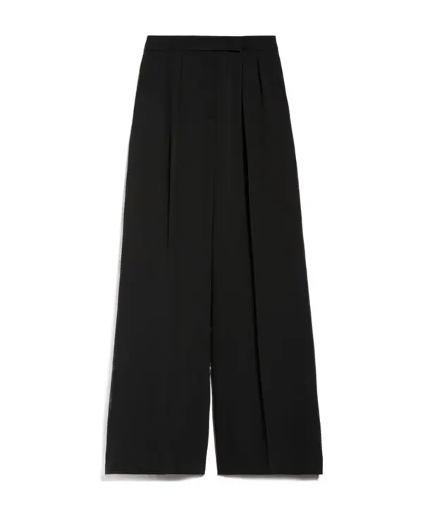 Max Mara High-waist Wide-leg Pleated Trousers - Black