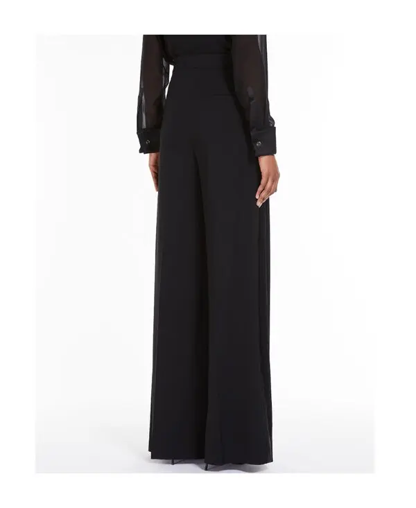 Max Mara High-waist Wide-leg Pleated Trousers - Black