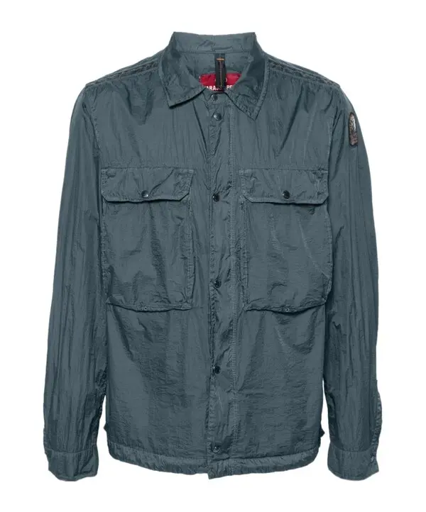 PARAJUMPERS Jannik Lightweight Jacket With Snap Cuffs And Decal Logos - Gray