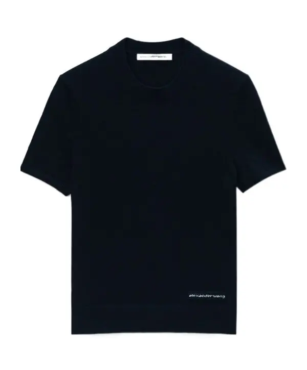 Alexander Wang Logo Patch Crewneck Knitted T-shirt - Black