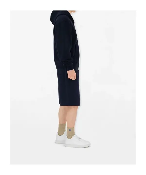 Burberry Ekd Motif Zip-up Hoodie - Navy Blue