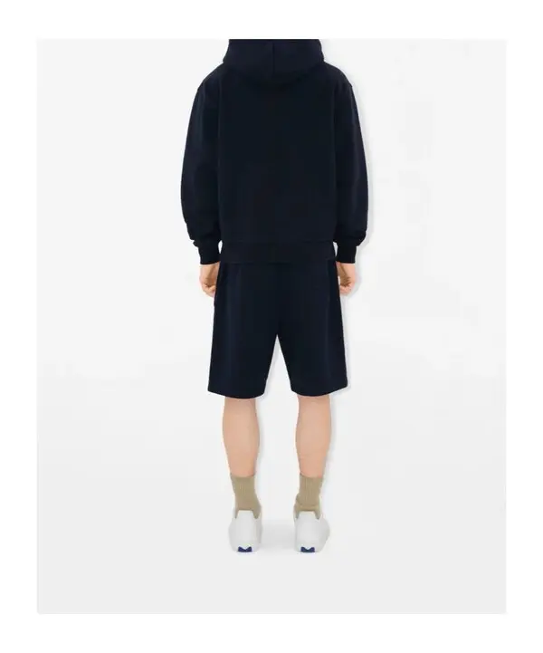Burberry Ekd Motif Zip-up Hoodie - Navy Blue
