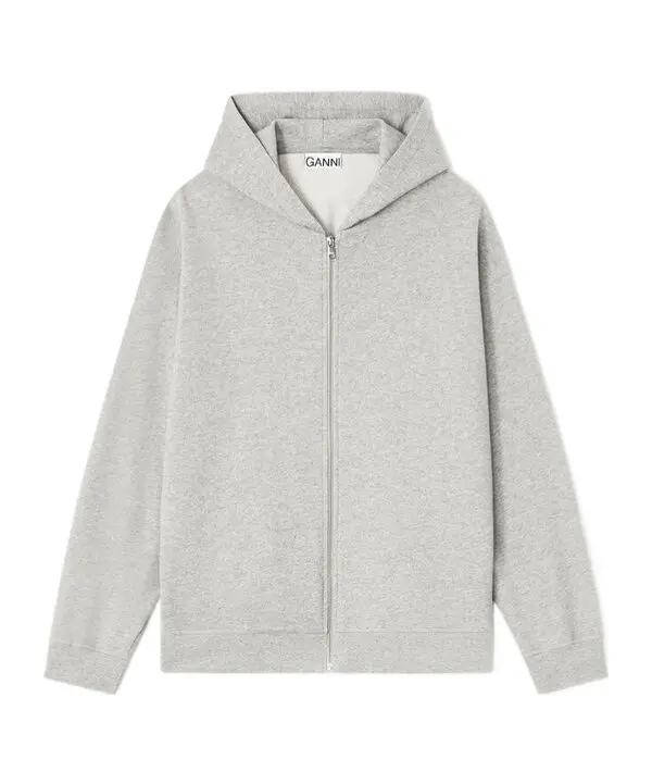 GANNI Teddy Bear Graphic Zip Hoodie - Grey