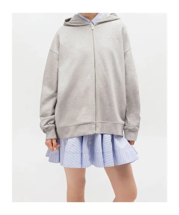GANNI Teddy Bear Graphic Zip Hoodie - Grey