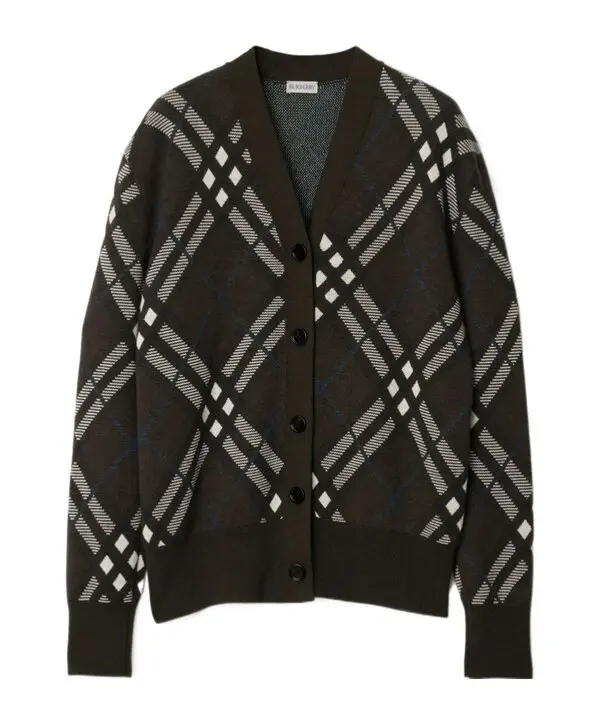 Burberry Checked V-neck Buttoned Cardigan - Snug