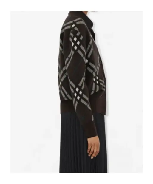 Burberry Checked V-neck Buttoned Cardigan