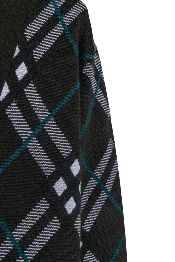 Burberry Checked V-neck Buttoned Cardigan