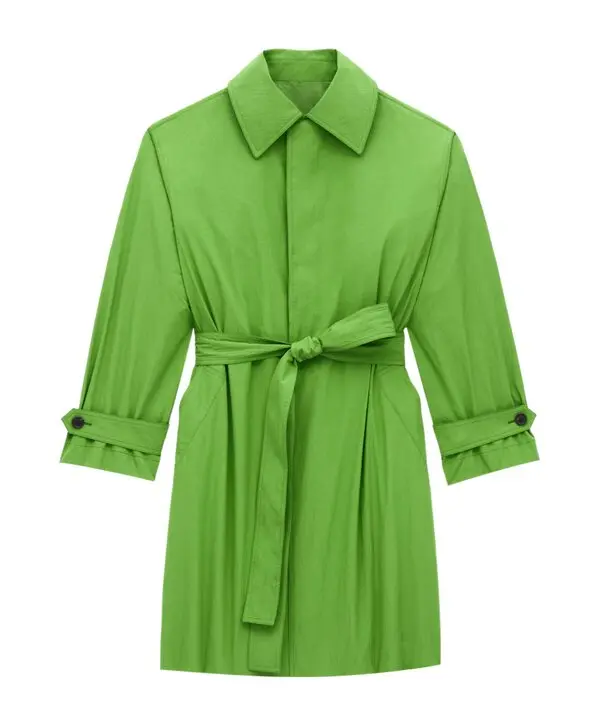 Saint Laurent Belted Long-sleeved Car Coat