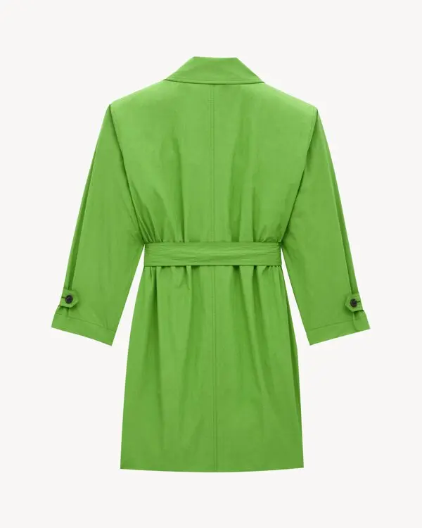 Saint Laurent Belted Long-sleeved Car Coat