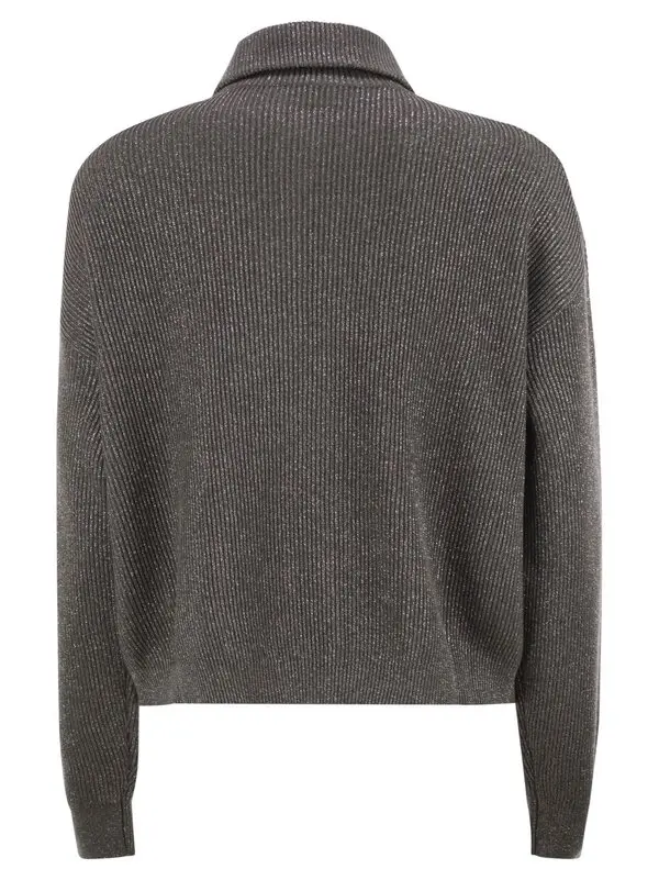 Brunello Cucinelli Metallic Ribbed Knit Jumper